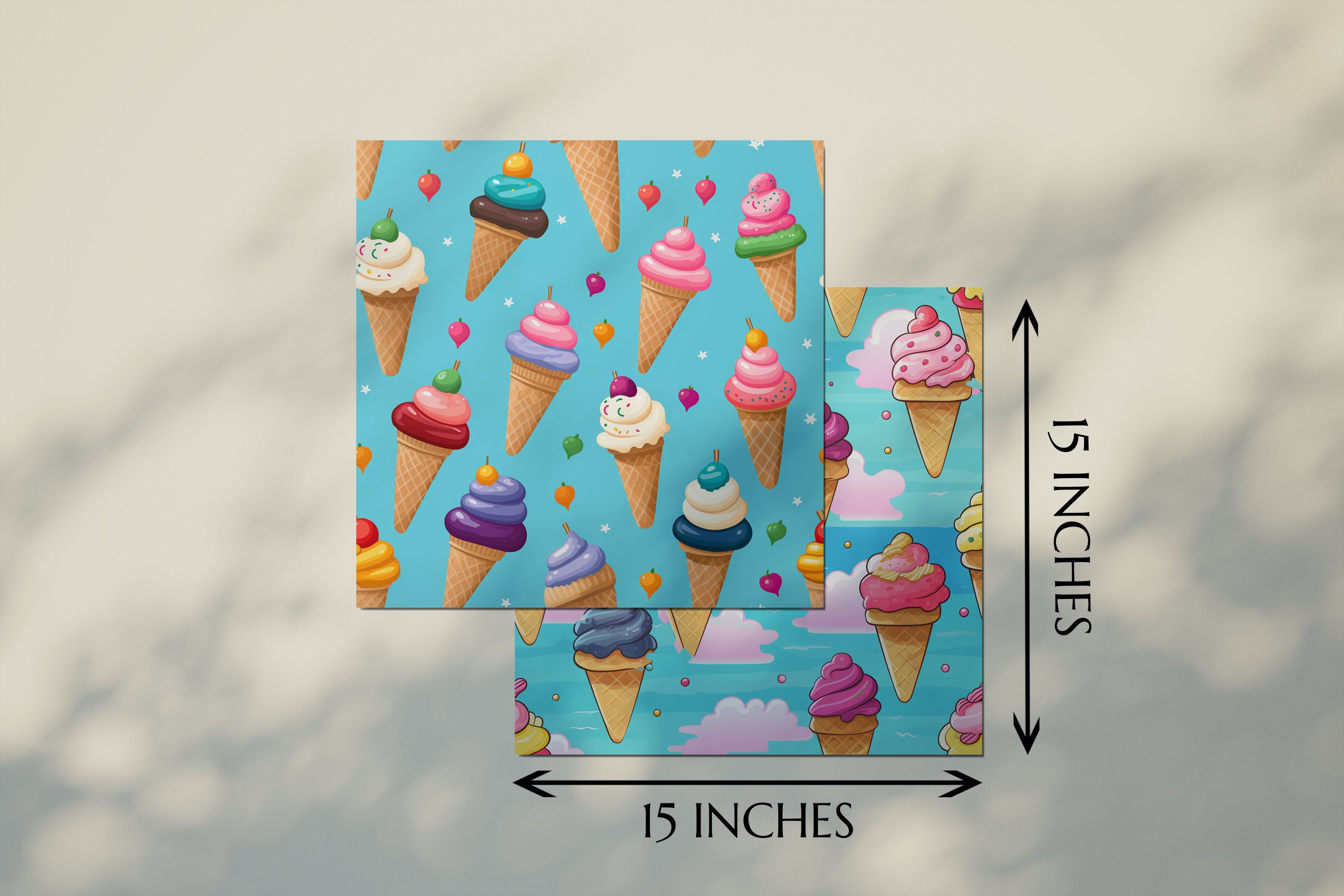 Cute Ice Cream Seamless Patterns | 20 Colorful Ice Cream Seamless ...