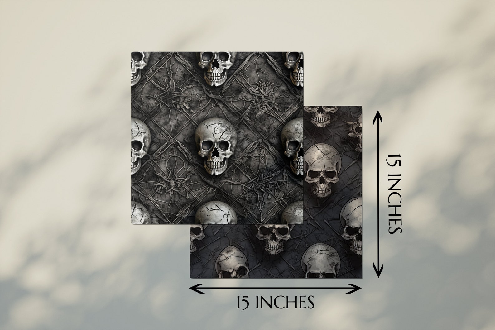 Dark Skulls Seamless Patterns | 20 Dark Silver and Beige Skulls ...