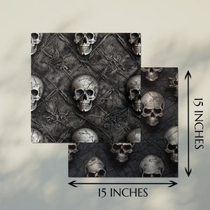 Dark Skulls Seamless Patterns | 20 Dark Silver and Beige Skulls ...