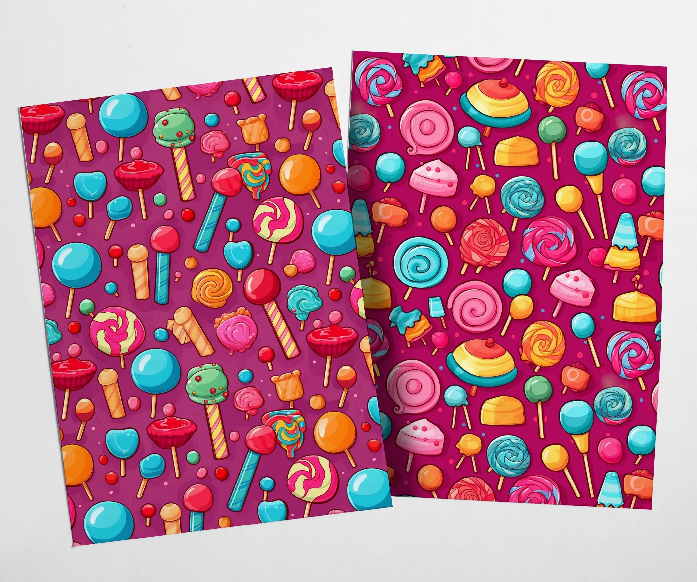Colorful Doodle Candy Digital Paper Pack 20 Cute Candy Papers Digital ...