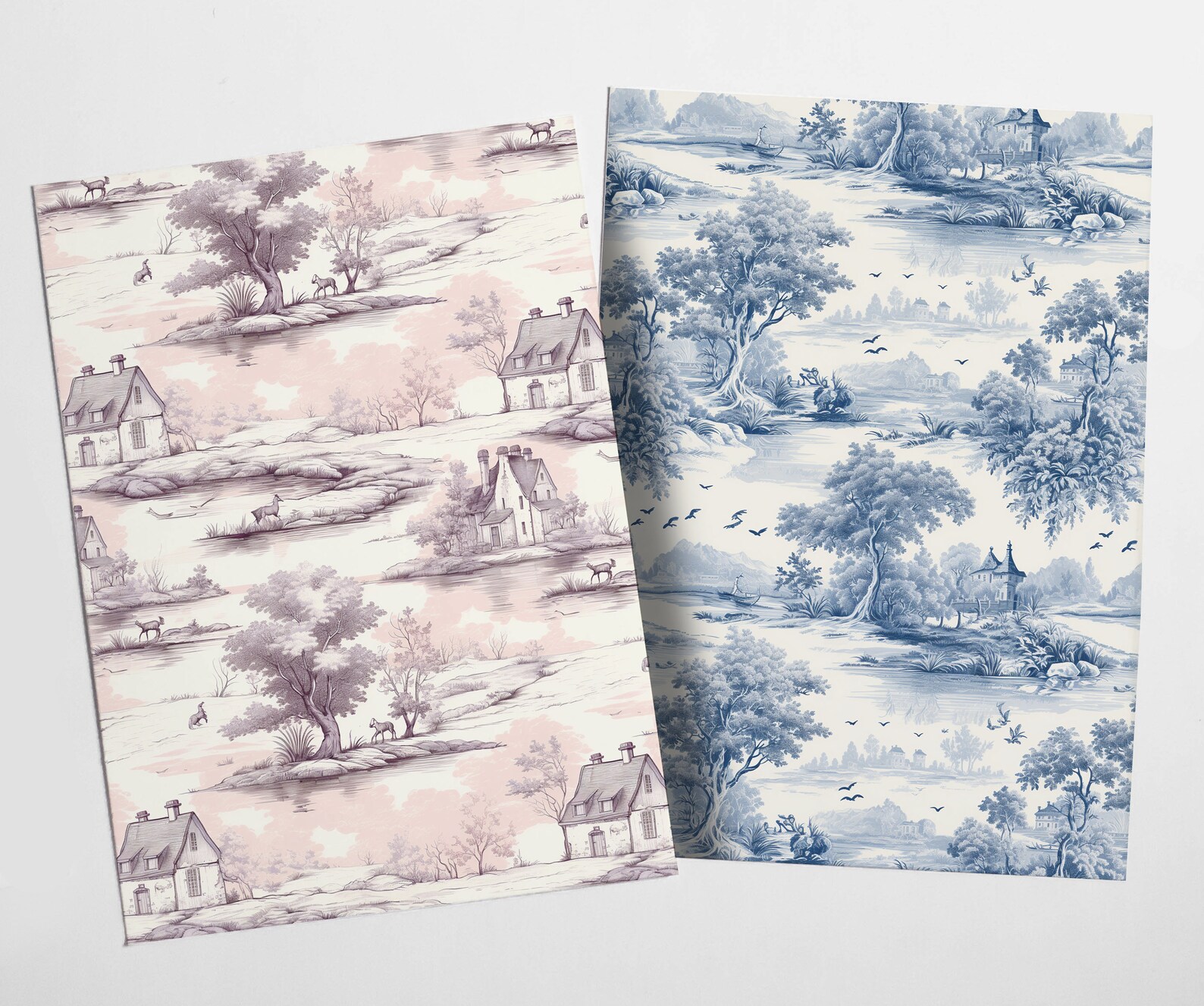 Toile De Jouy Digital Paper Pack | 20 Vintage Toile De Jouy Digital ...