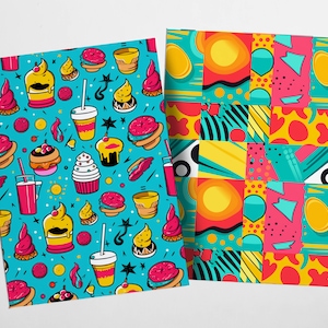 Colorful Pop Art Digital Paper Pack | 20 Pngs (digital Download) - Etsy