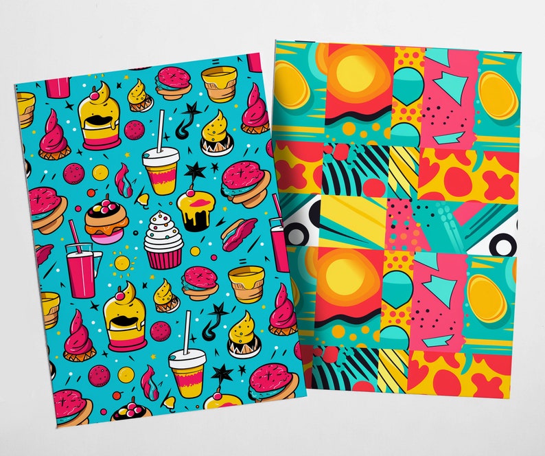Colorful Pop Art Digital Paper Pack | 20 Pngs (digital Download) - Etsy