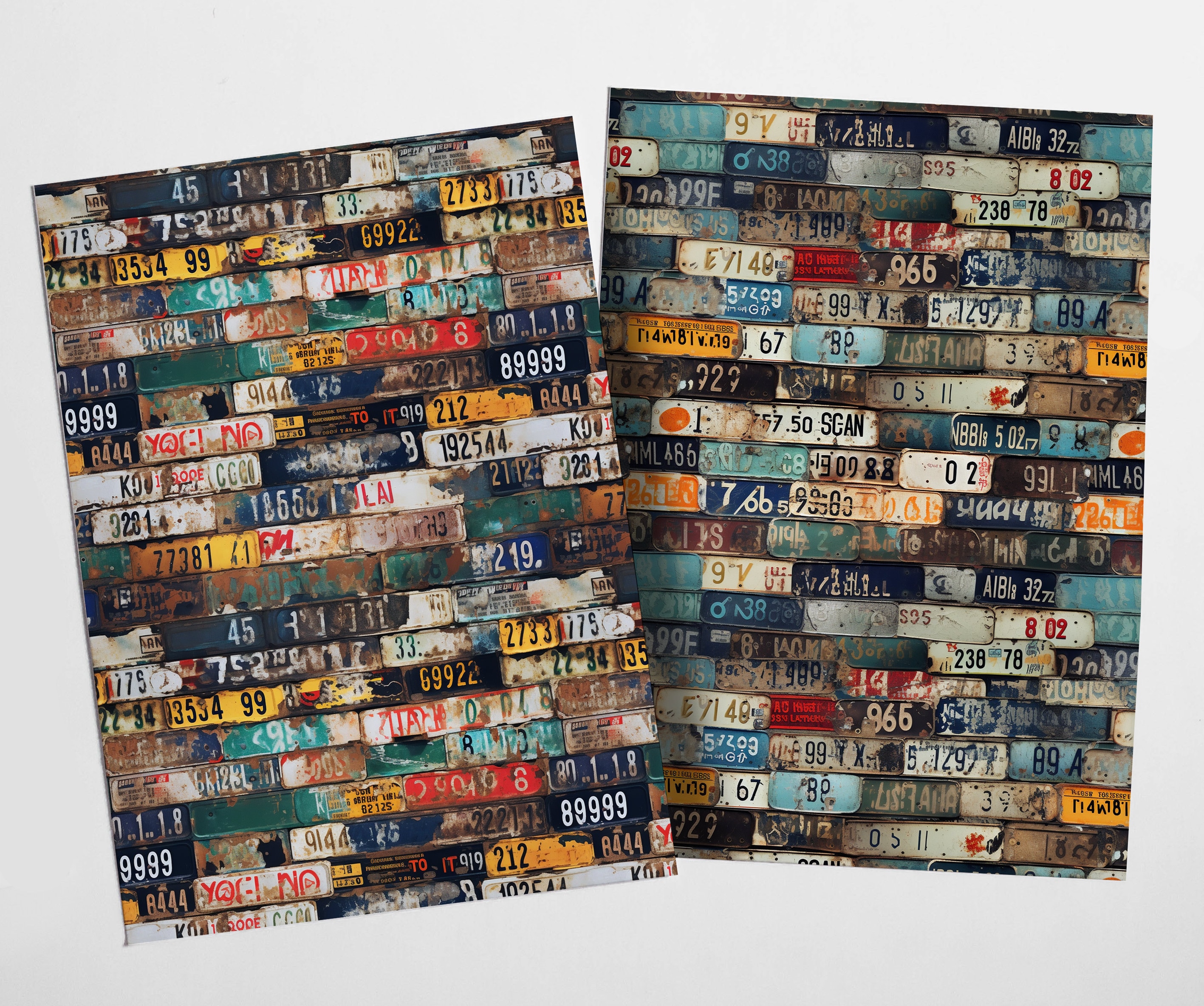 Old Scrached Car Plates Digital Paper Pack | 20 Dusty Car Plates Papers ...
