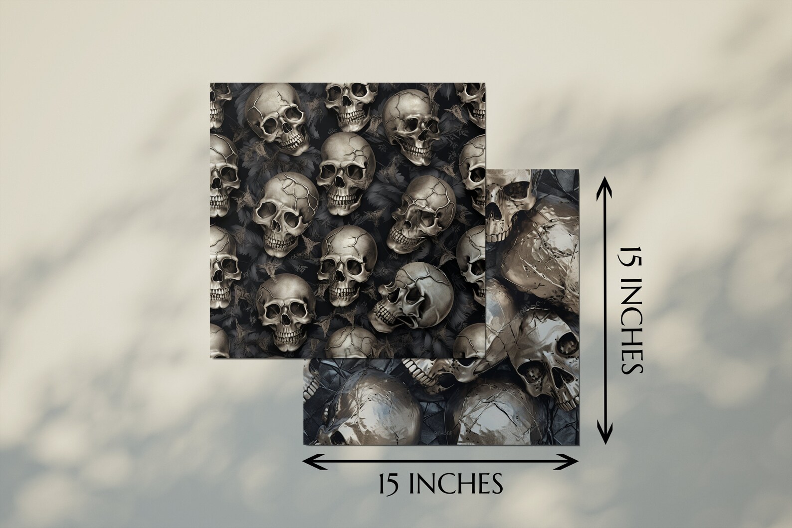 Dark Skulls Seamless Patterns | 20 Dark Silver and Beige Skulls ...