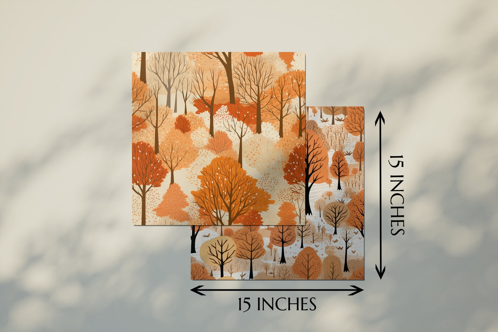 Autumn Forest Seamless Patterns | 20 Orange Trees Seamless Textures ...