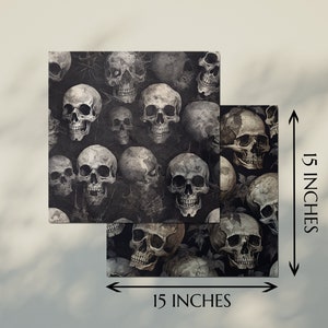 Dark Skulls Seamless Patterns | 20 Dark Silver and Beige Skulls ...