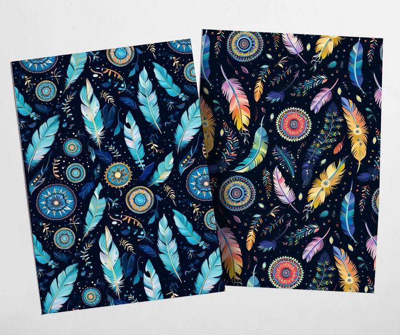 Bohemian Style Digital Paper Pack | 20 Colorful Bohemian Papers ...