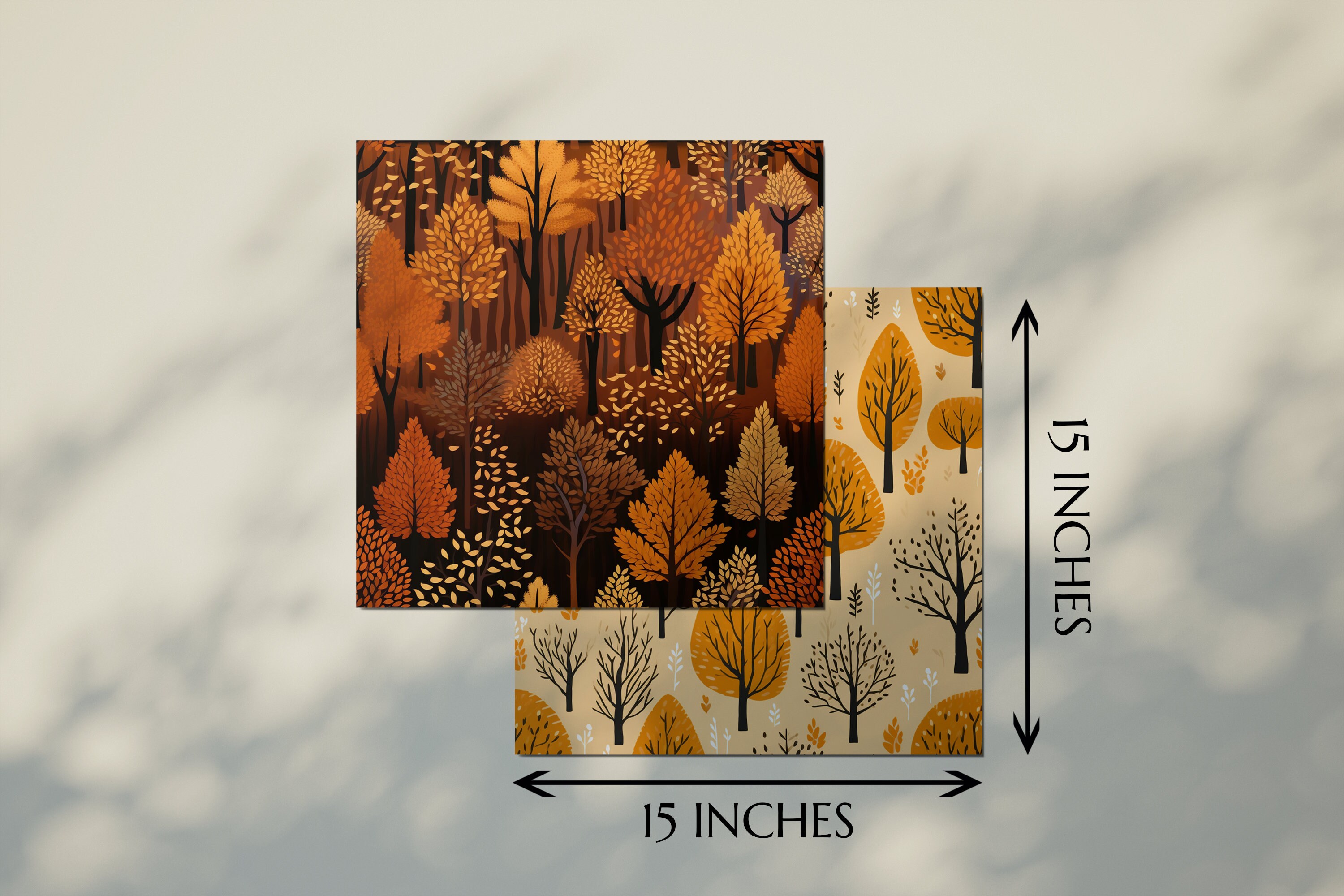 Autumn Forest Seamless Patterns | 20 Orange Trees Seamless Textures ...