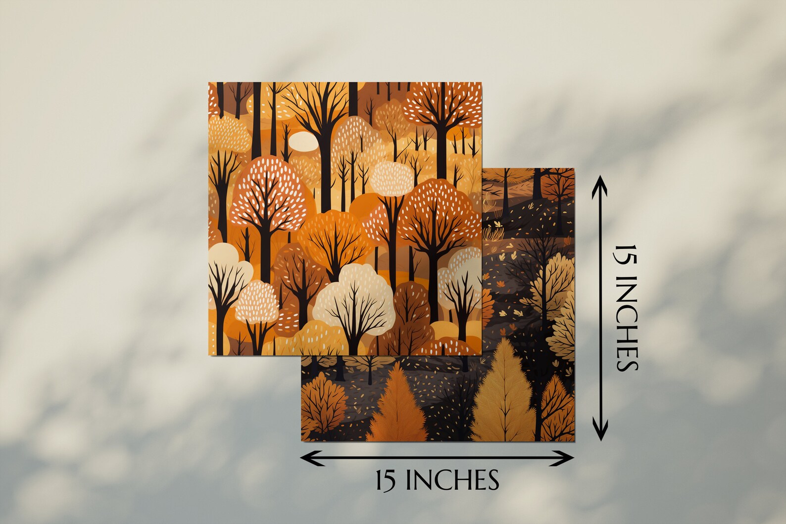 Autumn Forest Seamless Patterns | 20 Orange Trees Seamless Textures ...