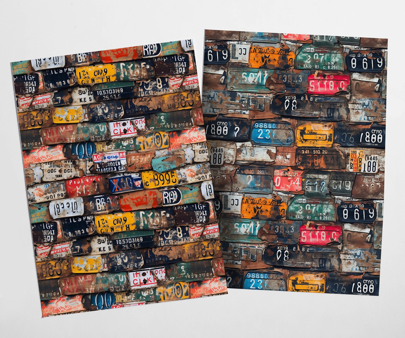 Old Scrached Car Plates Digital Paper Pack | 20 Dusty Car Plates Papers ...