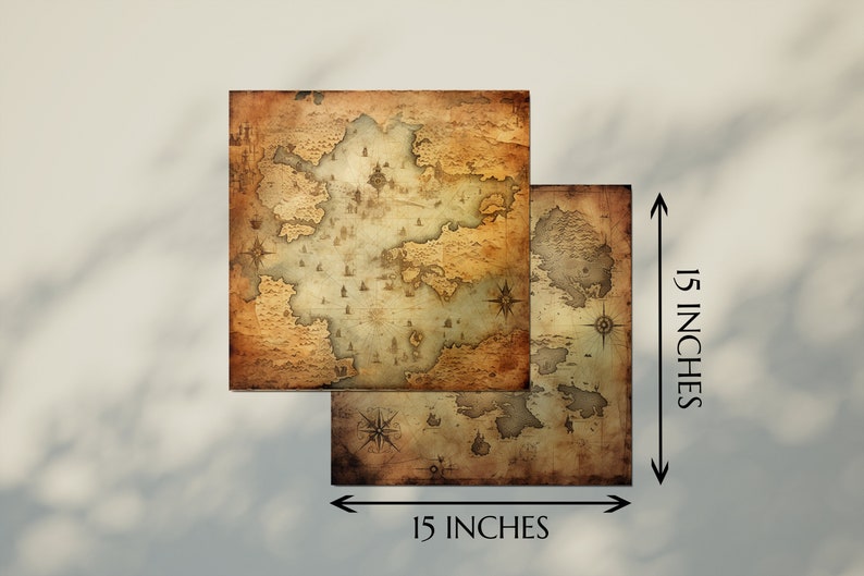 Vintage Pirate Maps Digital Paper Pack | 10 Pirate Maps Grunge and ...