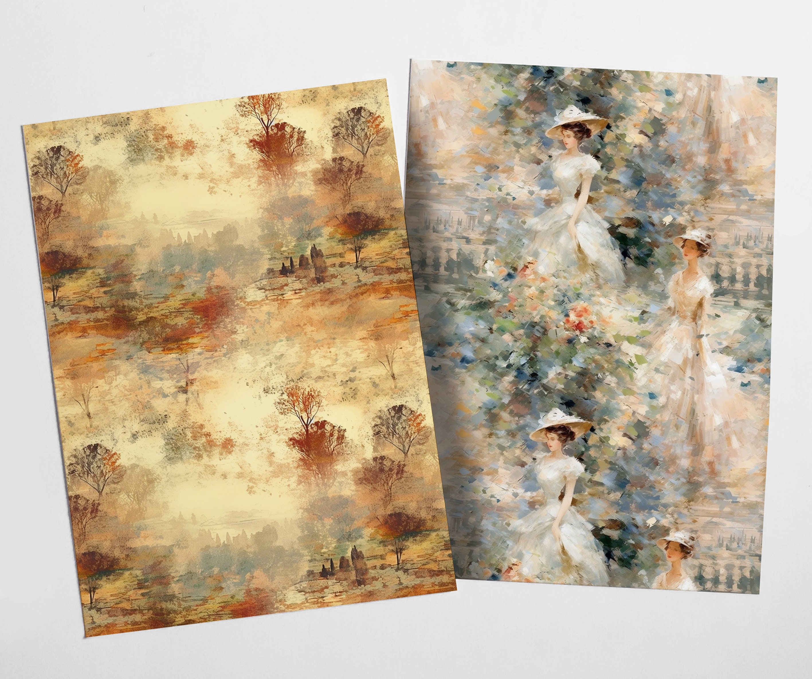 Vintage Impressionism Art Digital Paper Pack 20 Old Impressionism Art ...