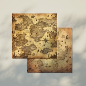 Vintage Pirate Maps Digital Paper | Grunge Scrapbook, Junk Journal (PDF ...