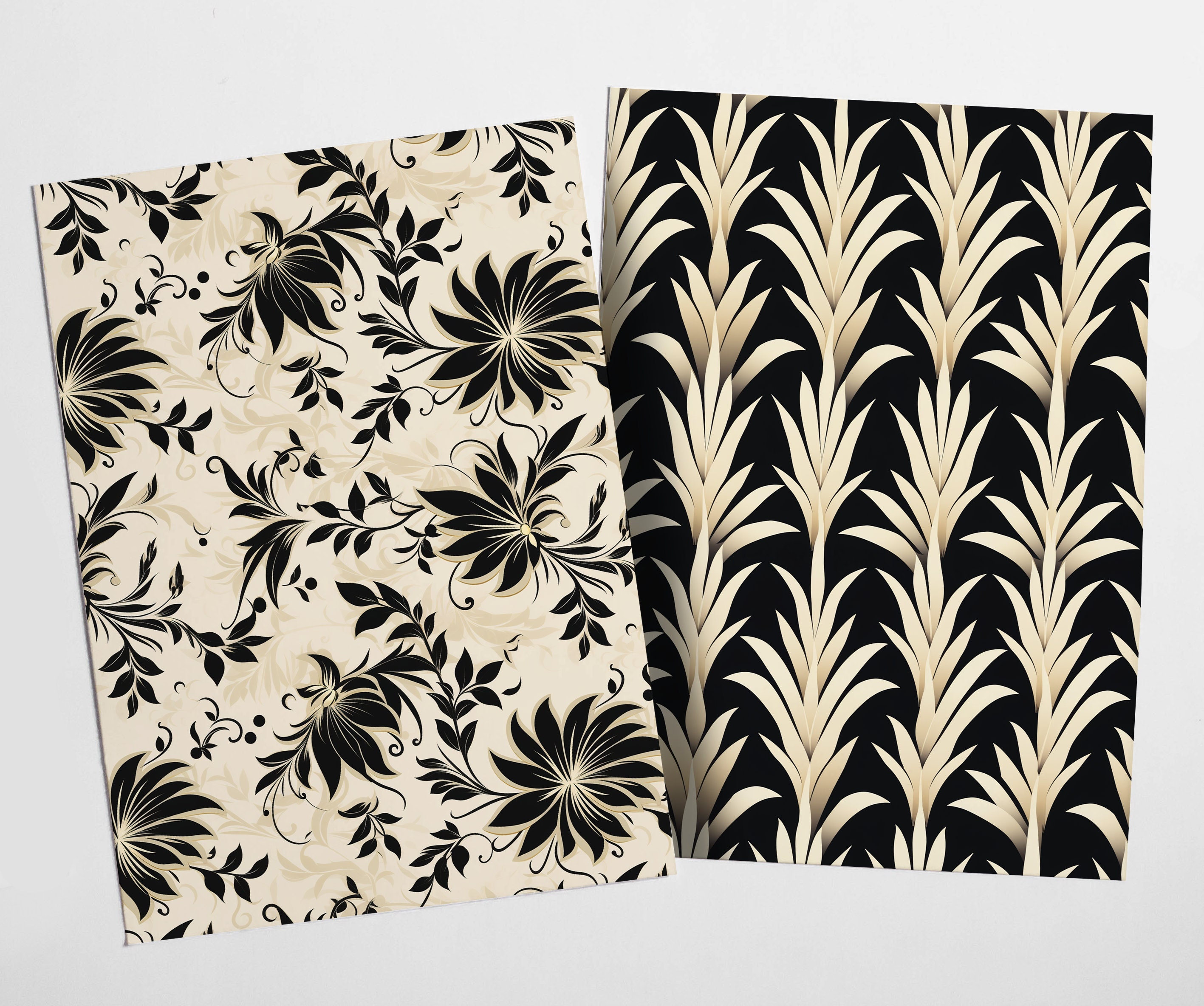 Black and Ivory Digital Paper Pack| 20 Black and Ivory Papers | Digital ...