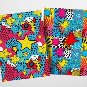 Colorful Pop Art Digital Paper Pack | 20 Pngs (digital Download) - Etsy