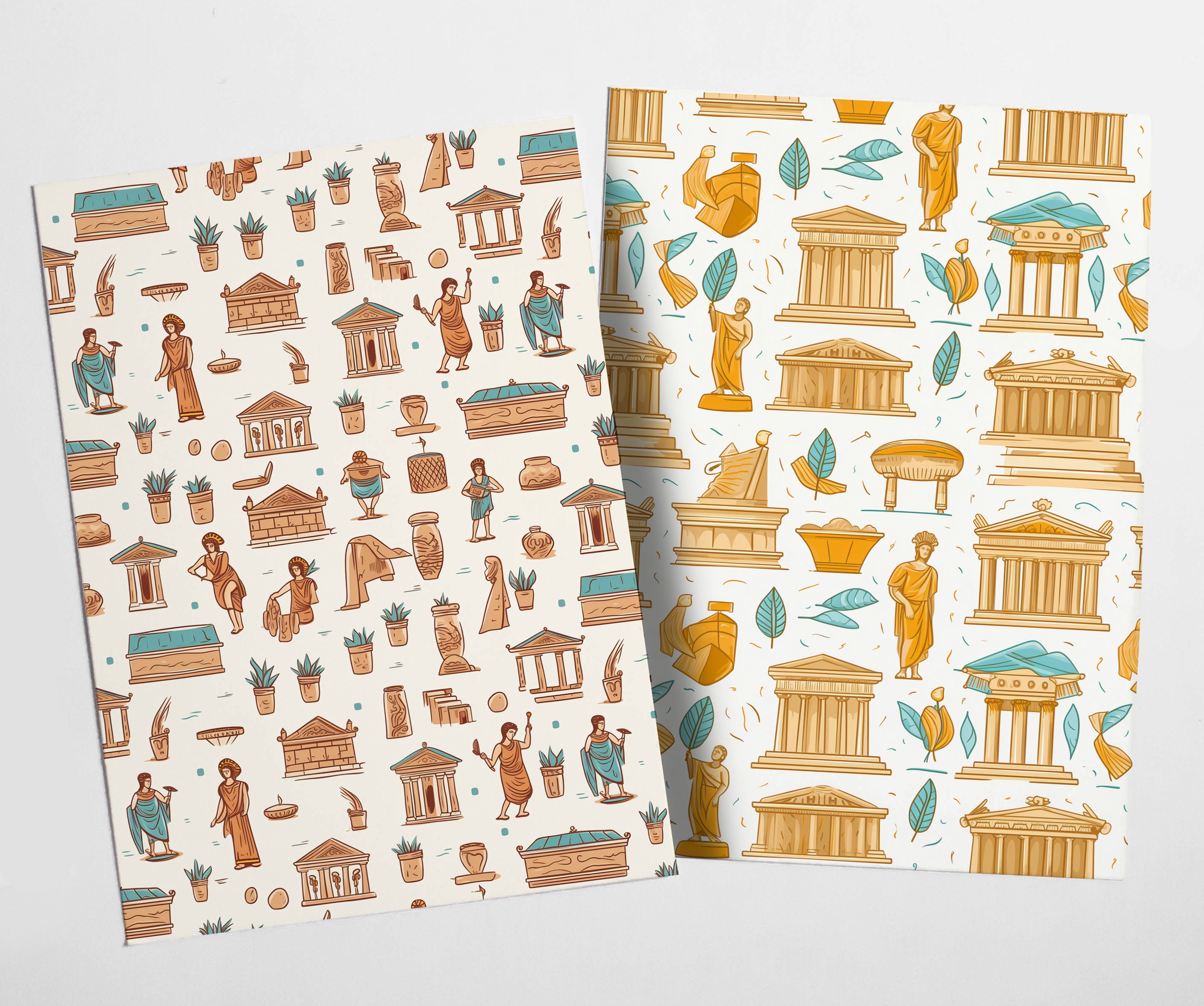 Ancient Greece Digital Paper Pack| 20 Ancient Greece Doodles Papers ...