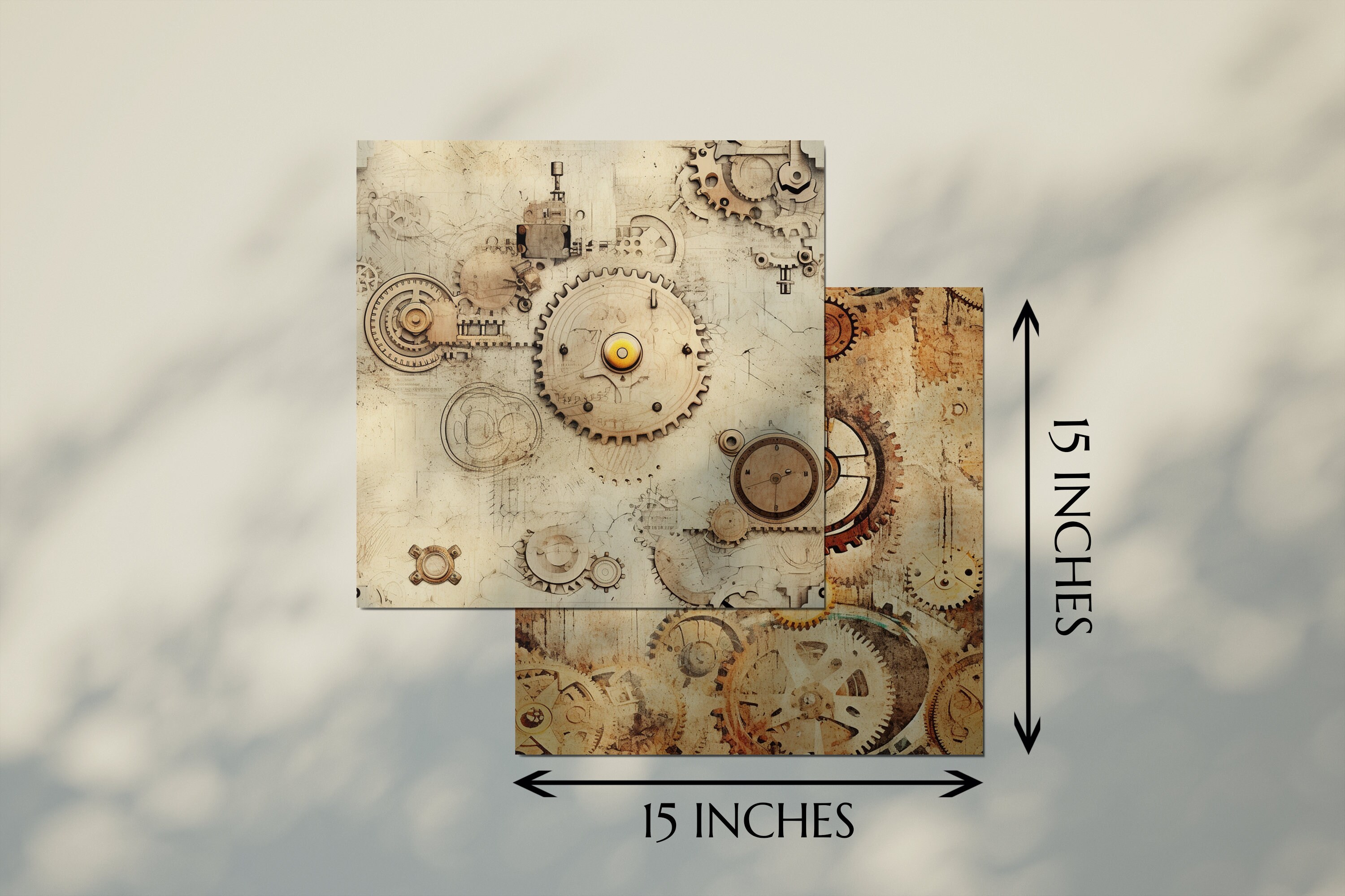 Steampunk Machinery Seamless Patterns | 20 Junk Journal Seamless ...