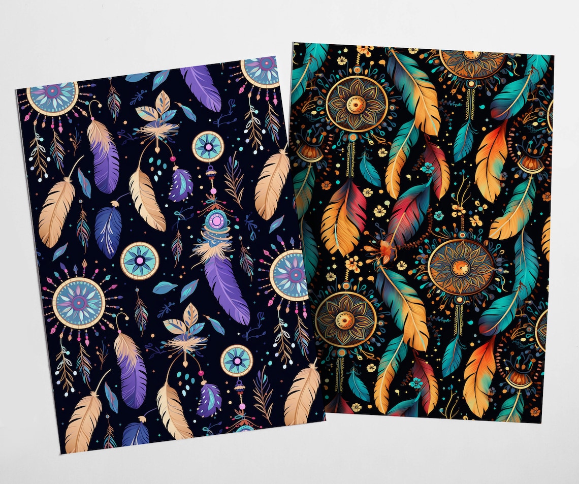 Bohemian Style Digital Paper Pack 20 Colorful Bohemian - Etsy