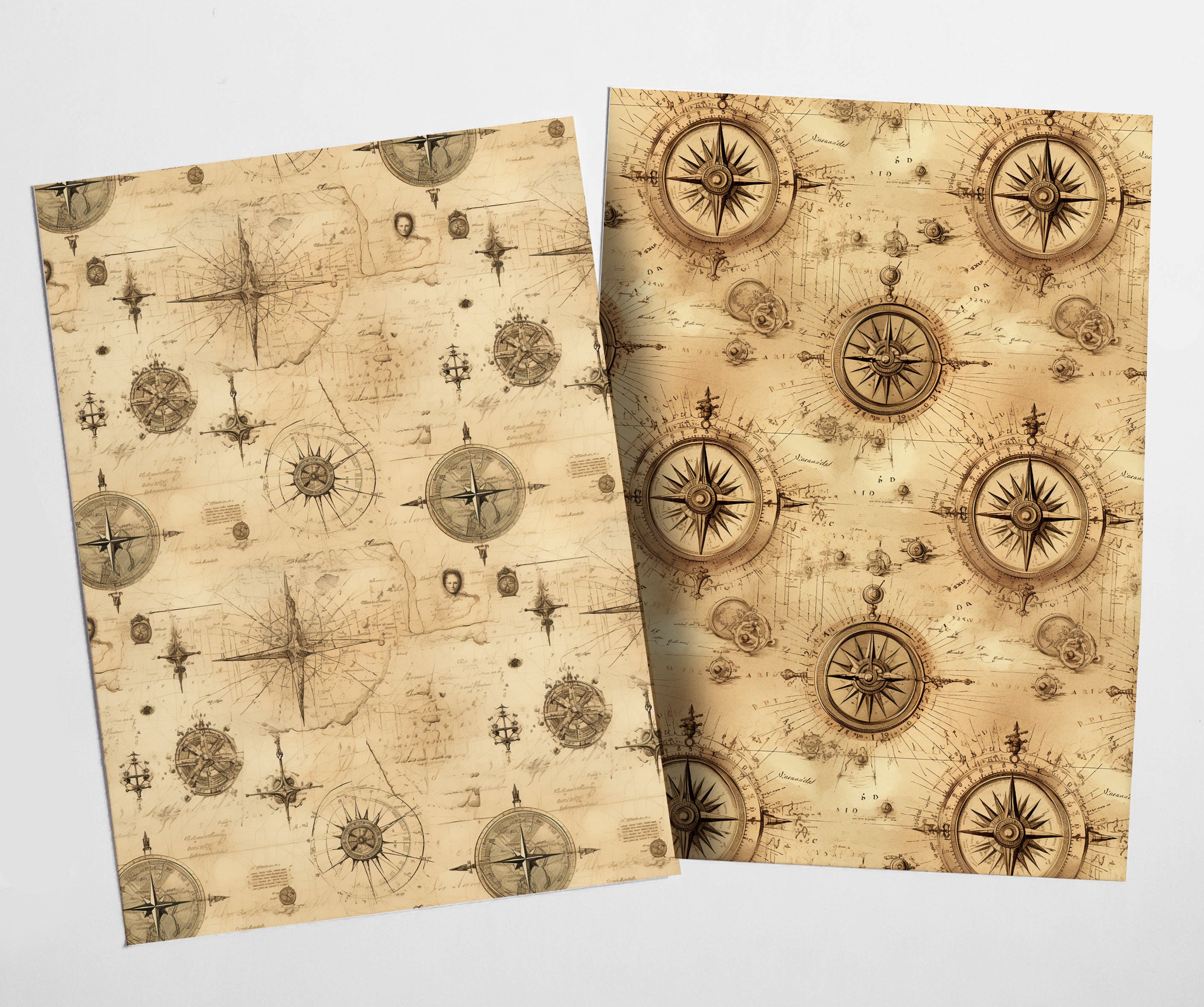 Vintage Compasses Digital Paper Pack | 20 Vintage Compasse | Grunge ...