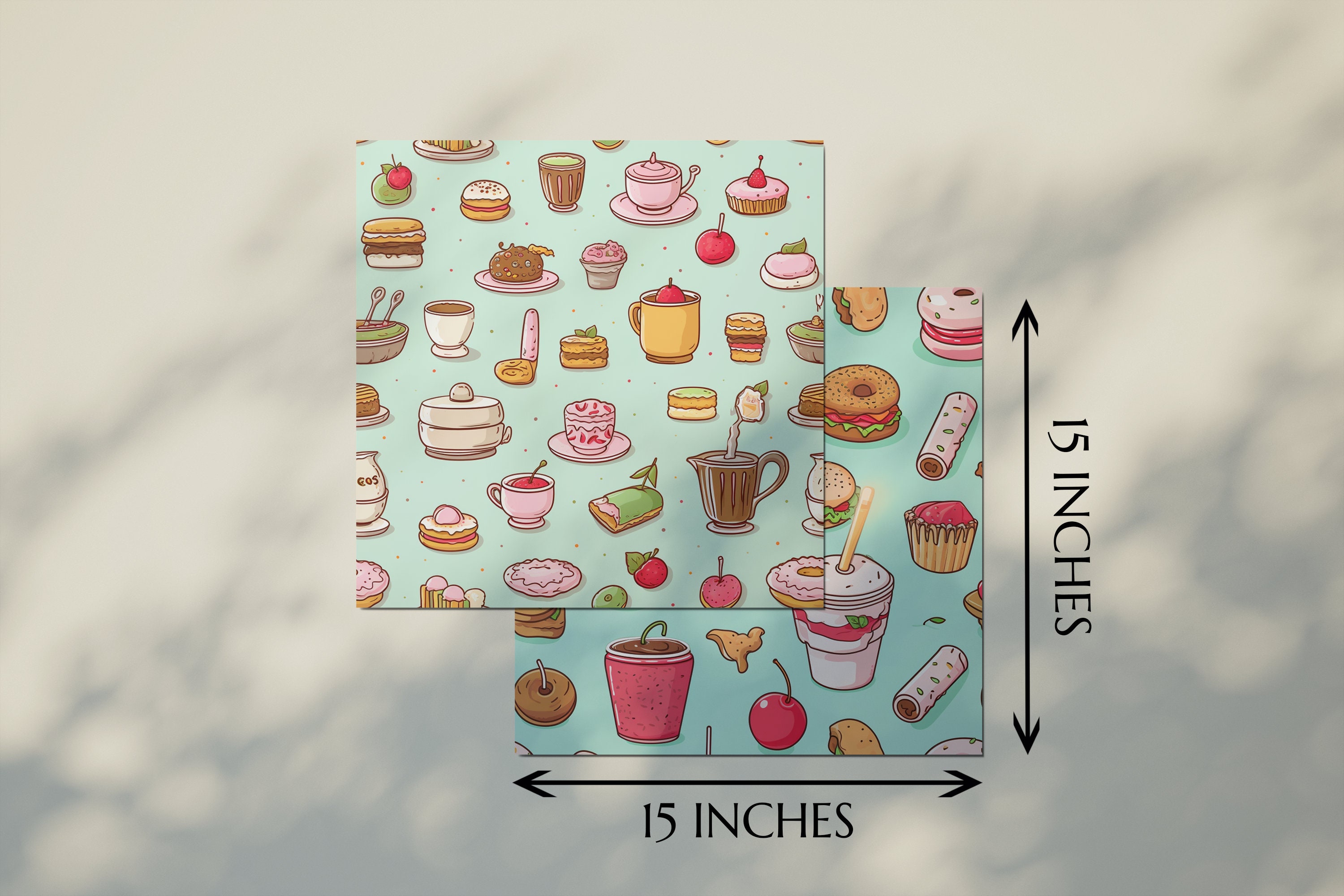 Cute Food Doodles Seamless Patterns | 20 Colorful Food Seamless ...