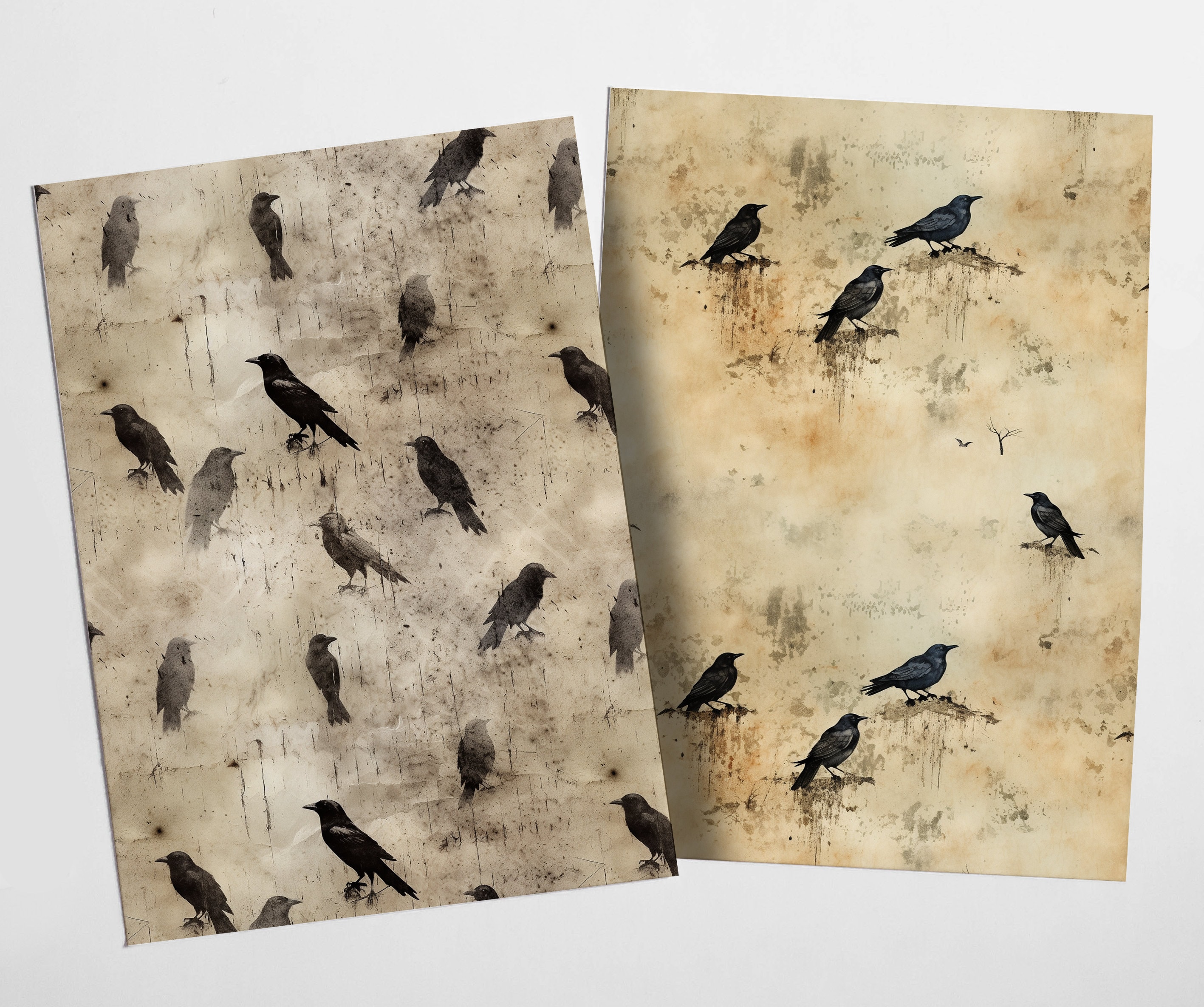 20 Vintage Crows Digital Paper Pack Vintage Crows Grunge Paper ...