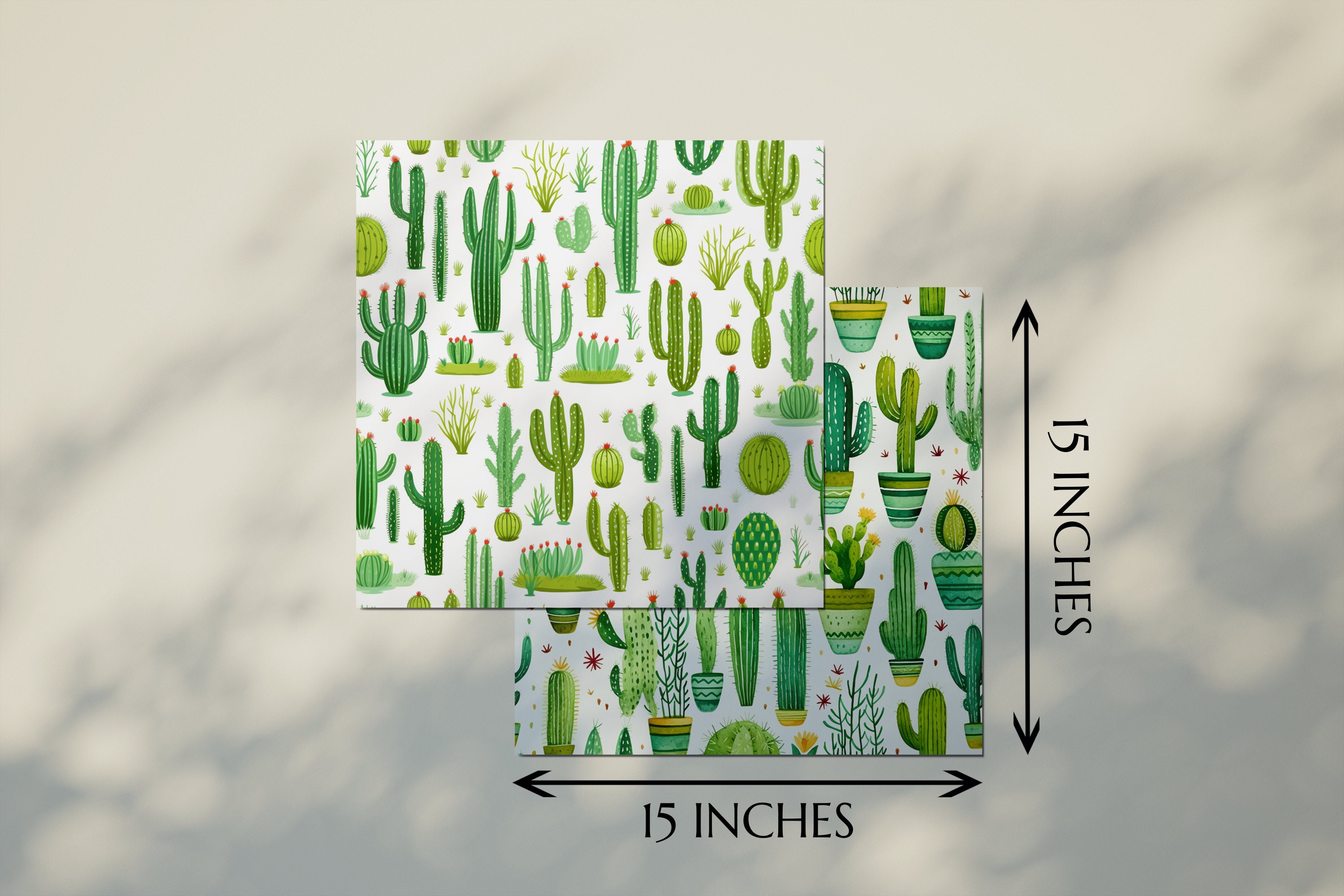Watercolor Cactus Seamless Patterns | 20 Colorful Cactus Seamless ...