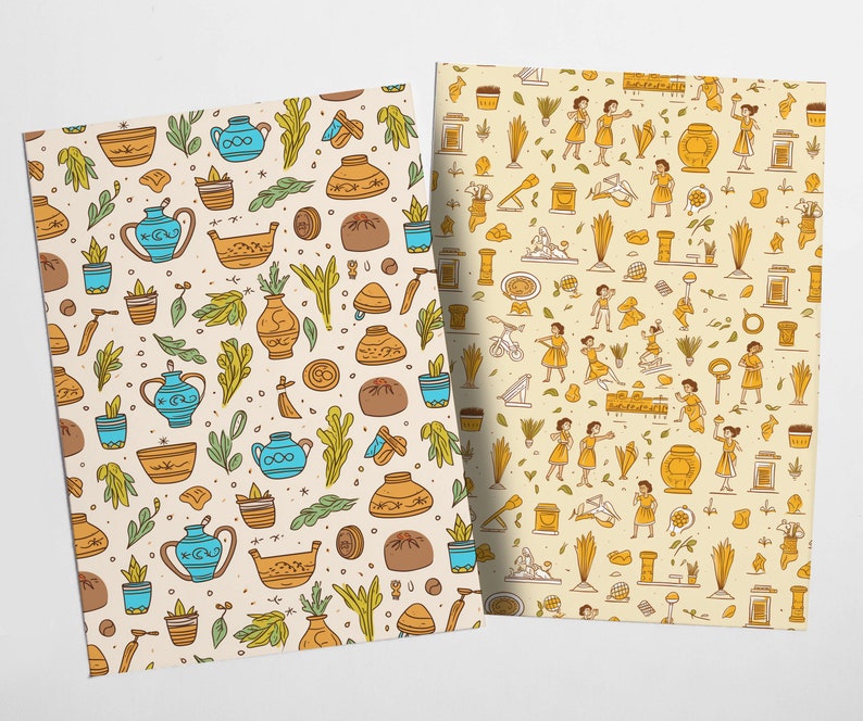 Ancient Greece Digital Paper Pack| 20 Ancient Greece Doodles Papers ...