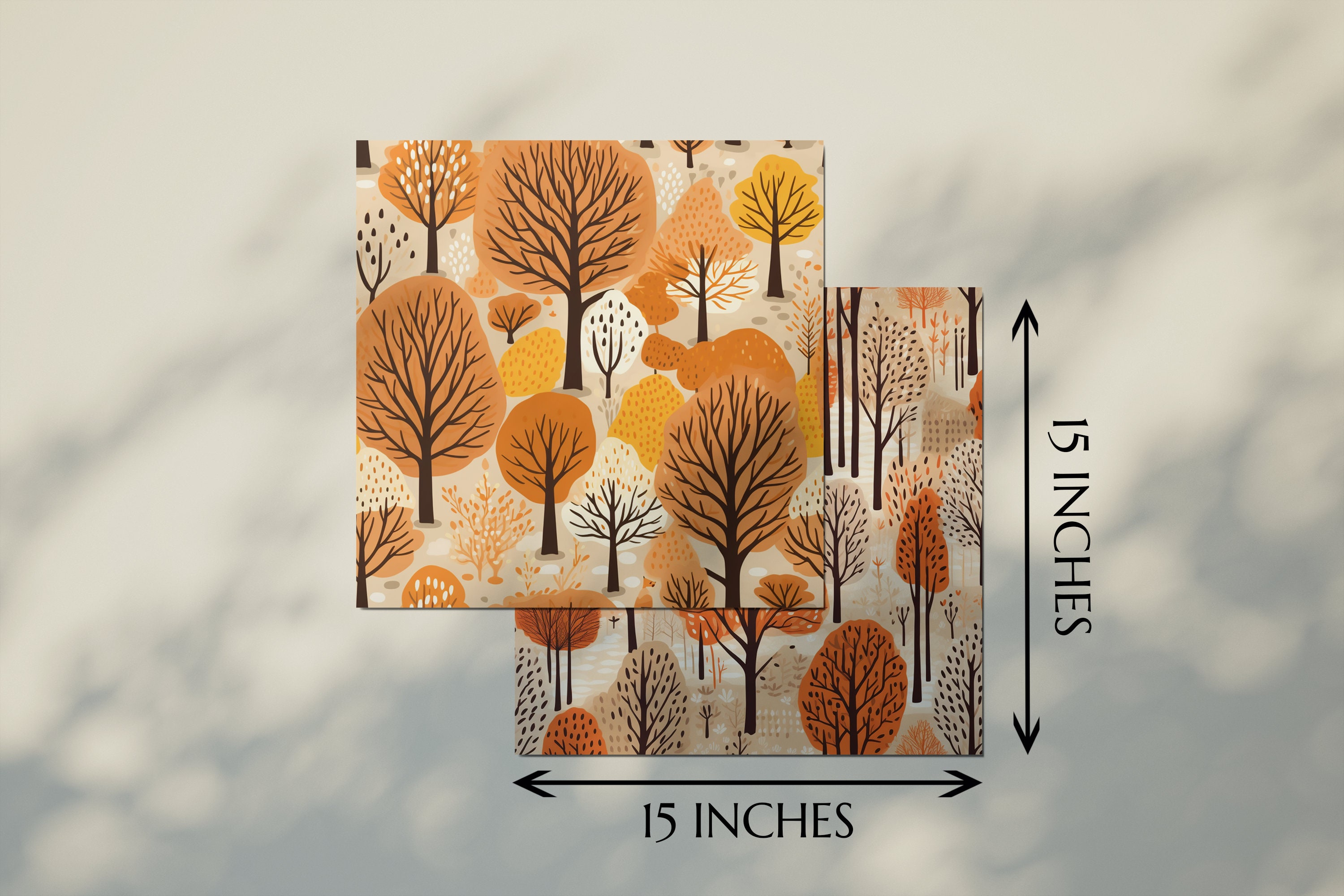 Autumn Forest Seamless Patterns | 20 Orange Trees Seamless Textures ...