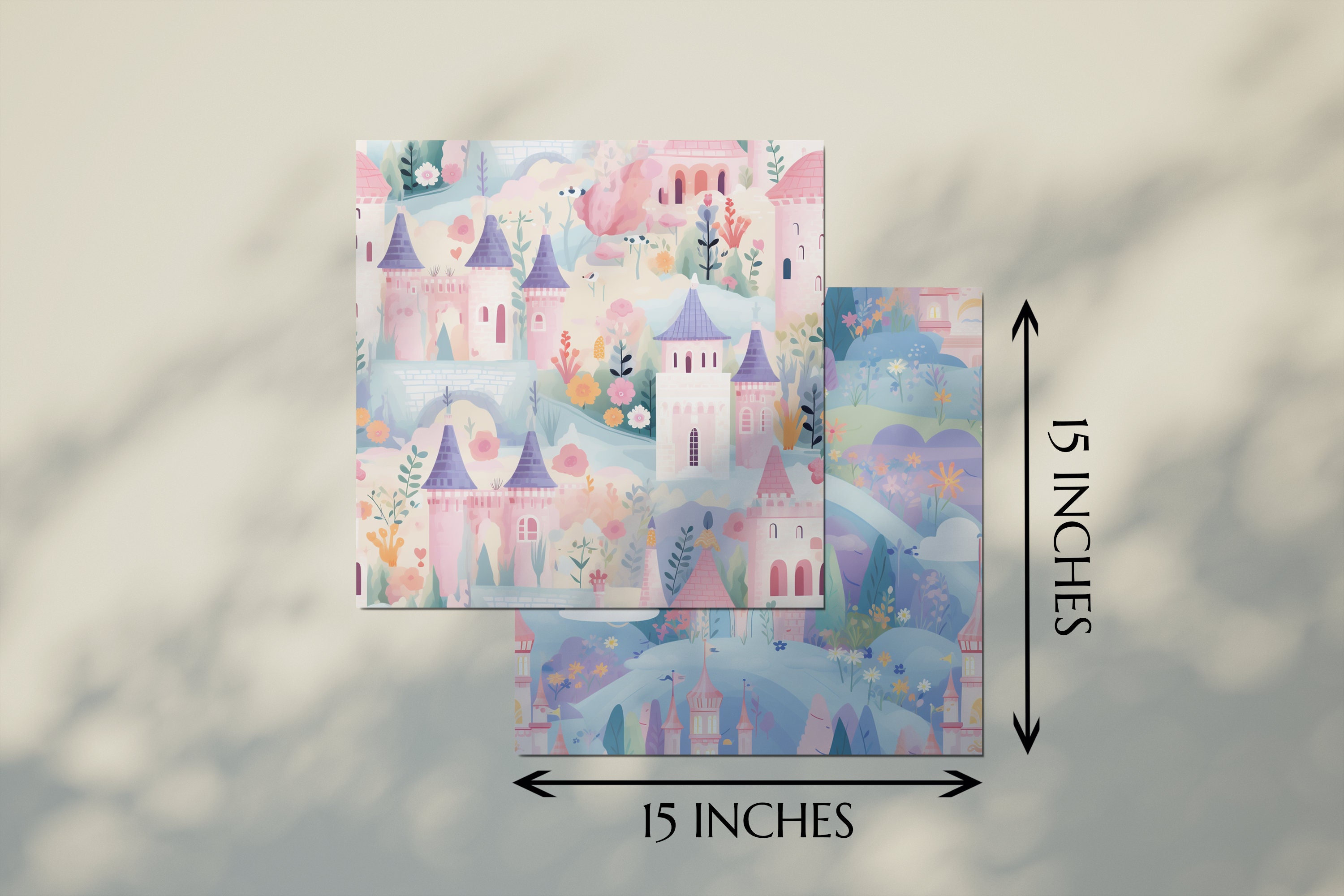 Fairy Tale Cities Seamless Patterns | 20 Princess City Seamless ...