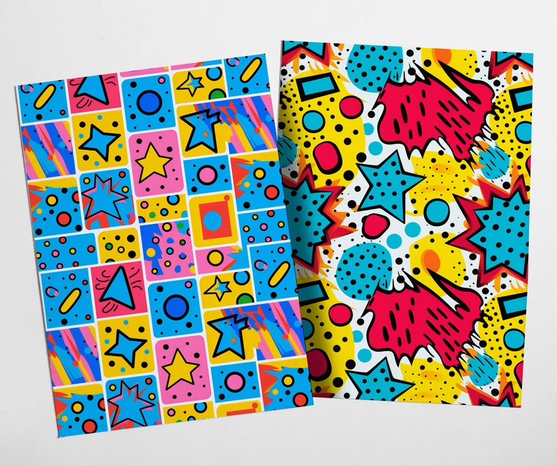 Colorful Pop Art Digital Paper Pack | 20 Pngs (digital Download) - Etsy