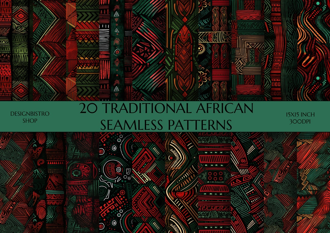 Traditional African Designs Seamless Patterns | 20 African Tribe ...