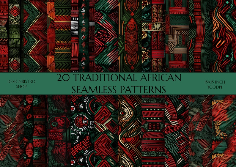 Traditional African Designs Seamless Patterns | 20 African Tribe ...