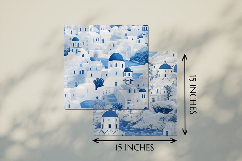 Greek Santorini Seamless Patterns | 20 Santorini Island Seamless ...