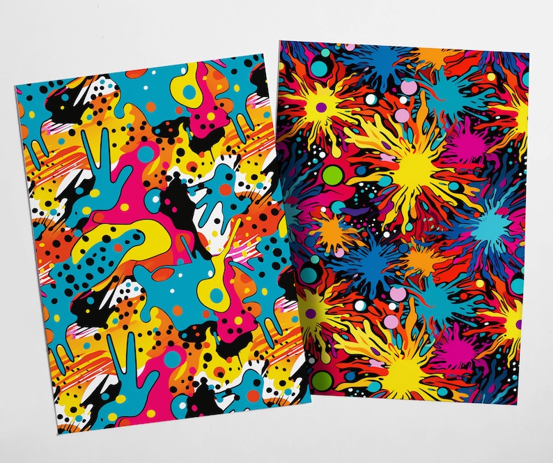 Colorful Pop Art Digital Paper Pack | 20 Pngs (digital Download) - Etsy