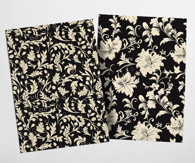 Black and Ivory Digital Paper Pack| 20 Black and Ivory Papers | Digital ...