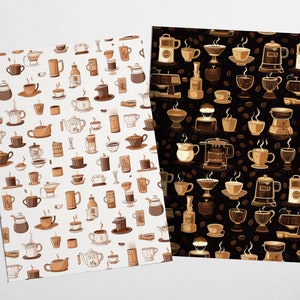 Vintage Coffee Shop Paper Pack | 20 Printable Pngs (digital Download ...