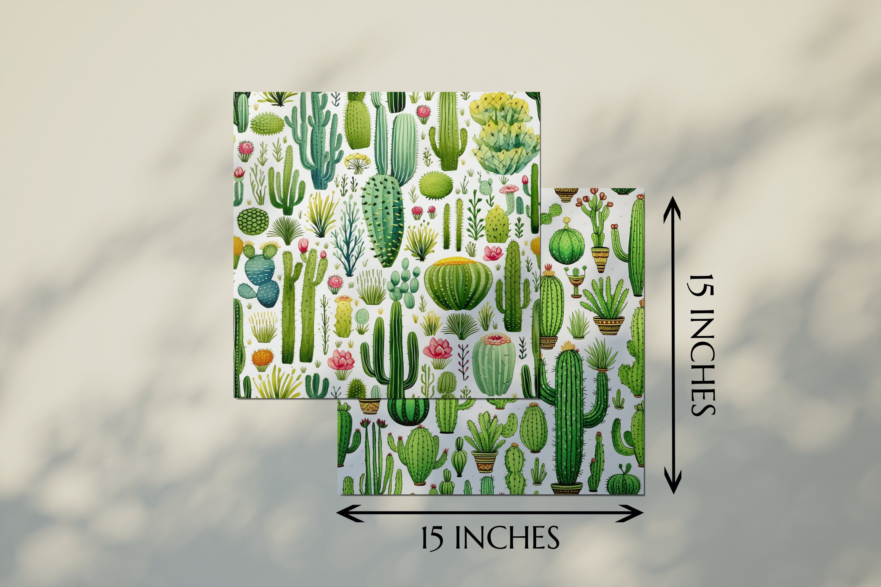 Watercolor Cactus Seamless Patterns | 20 Colorful Cactus Seamless ...