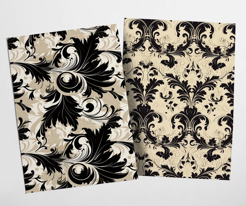 Black and Ivory Digital Paper Pack| 20 Black and Ivory Papers | Digital ...