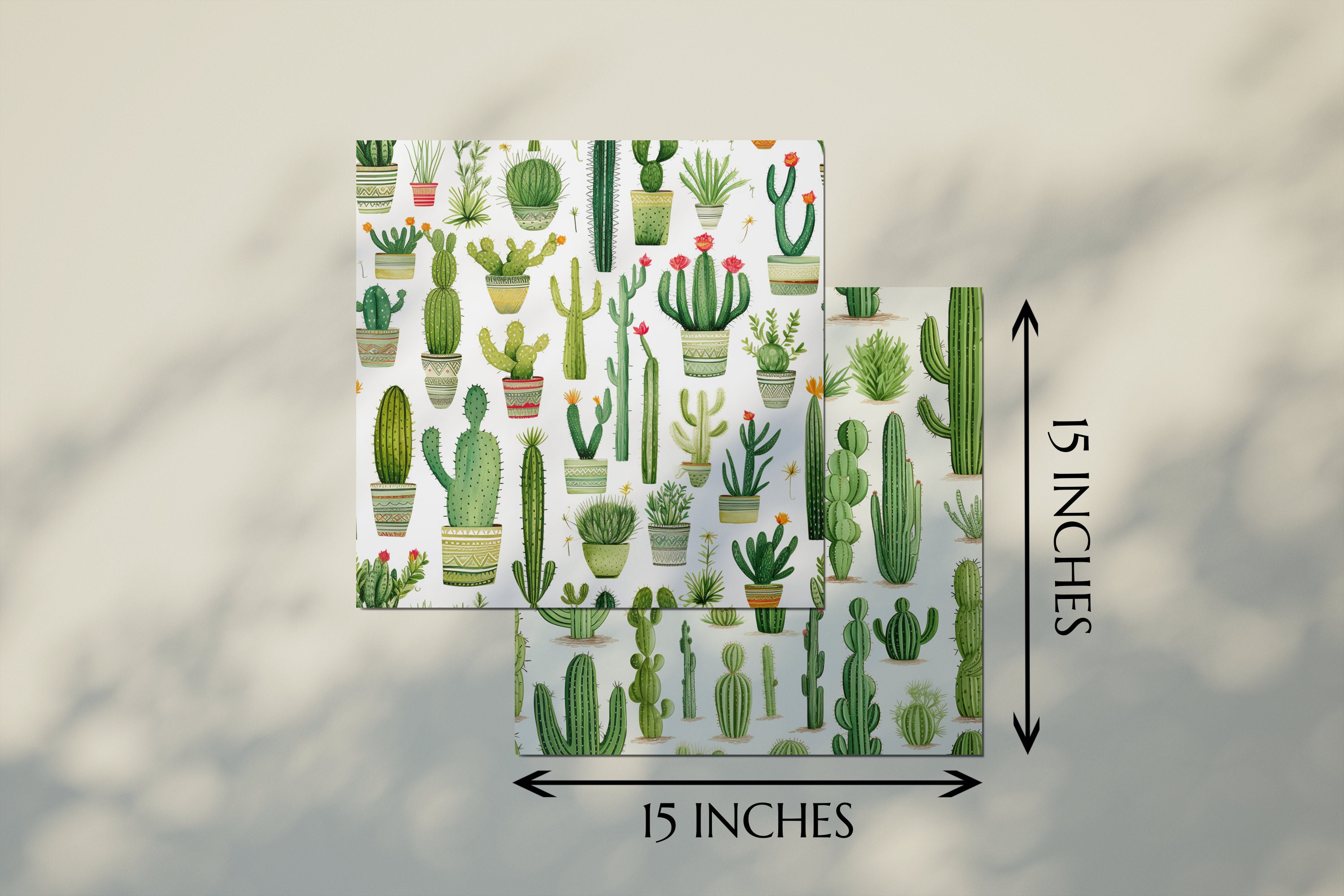 Watercolor Cactus Seamless Patterns | 20 Colorful Cactus Seamless ...