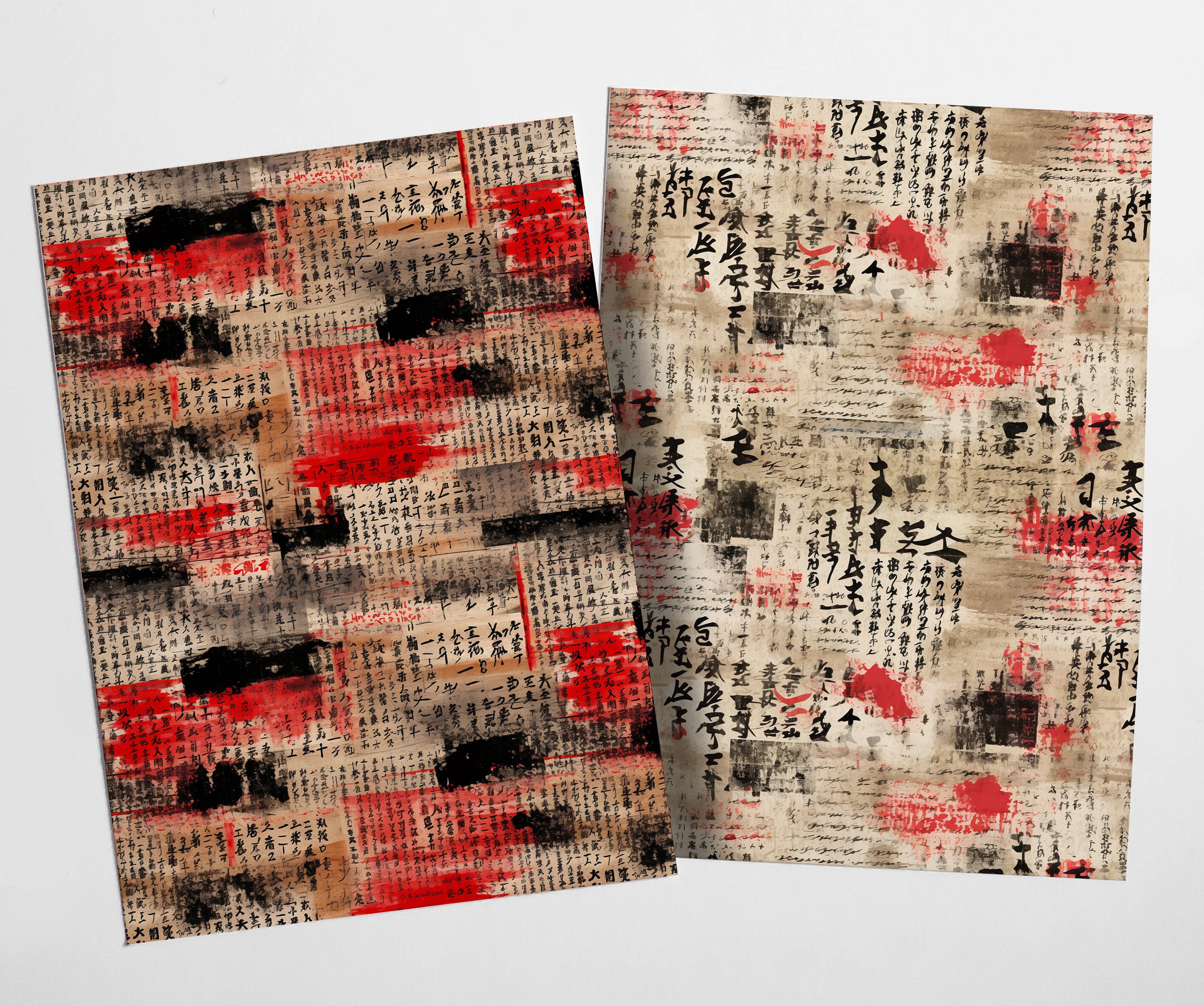 Vintage Japanese Letters Digital Paper Pack | 20 Junk Journal Papers ...