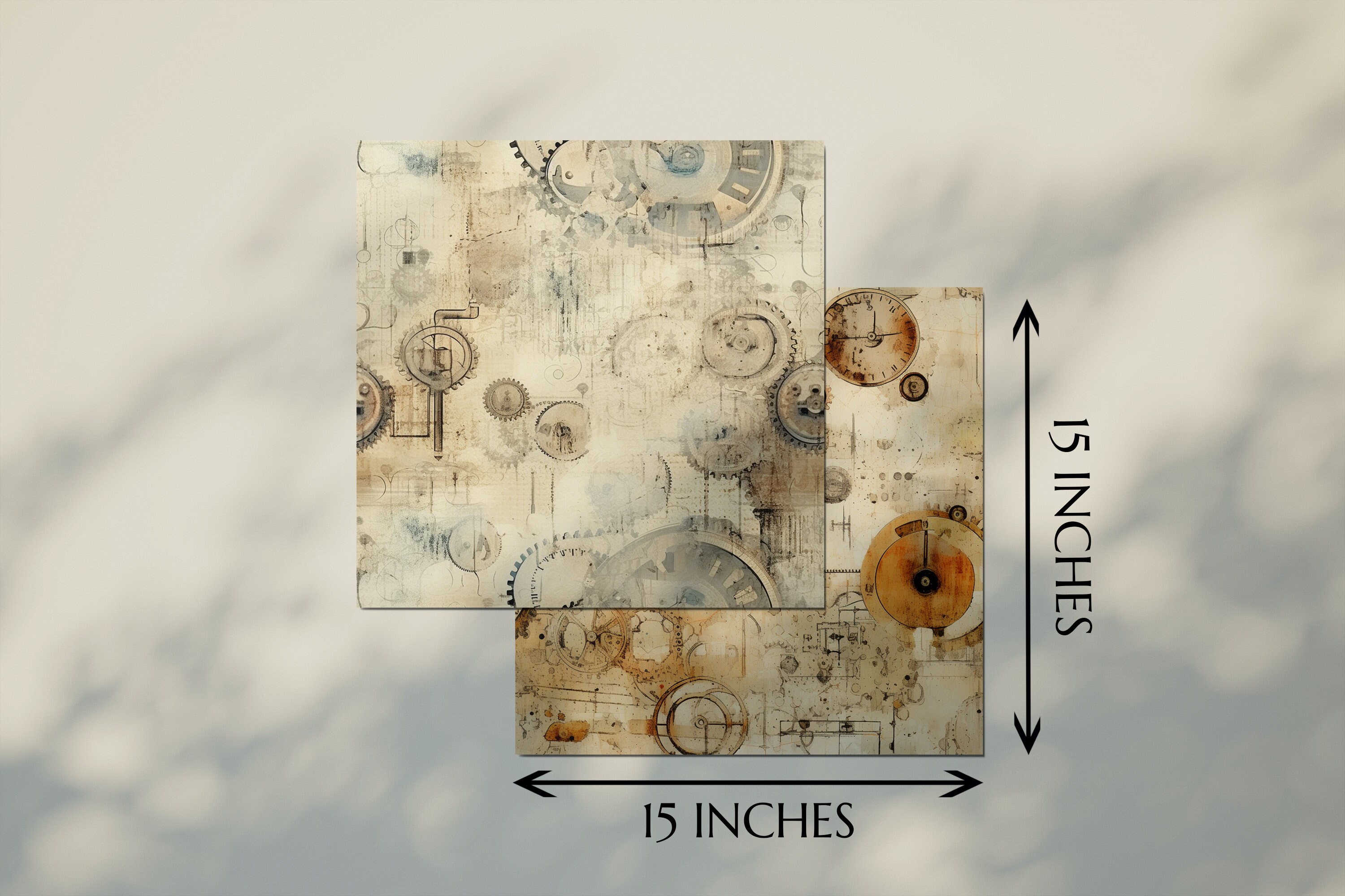 Steampunk Machinery Seamless Patterns | 20 Junk Journal Seamless ...