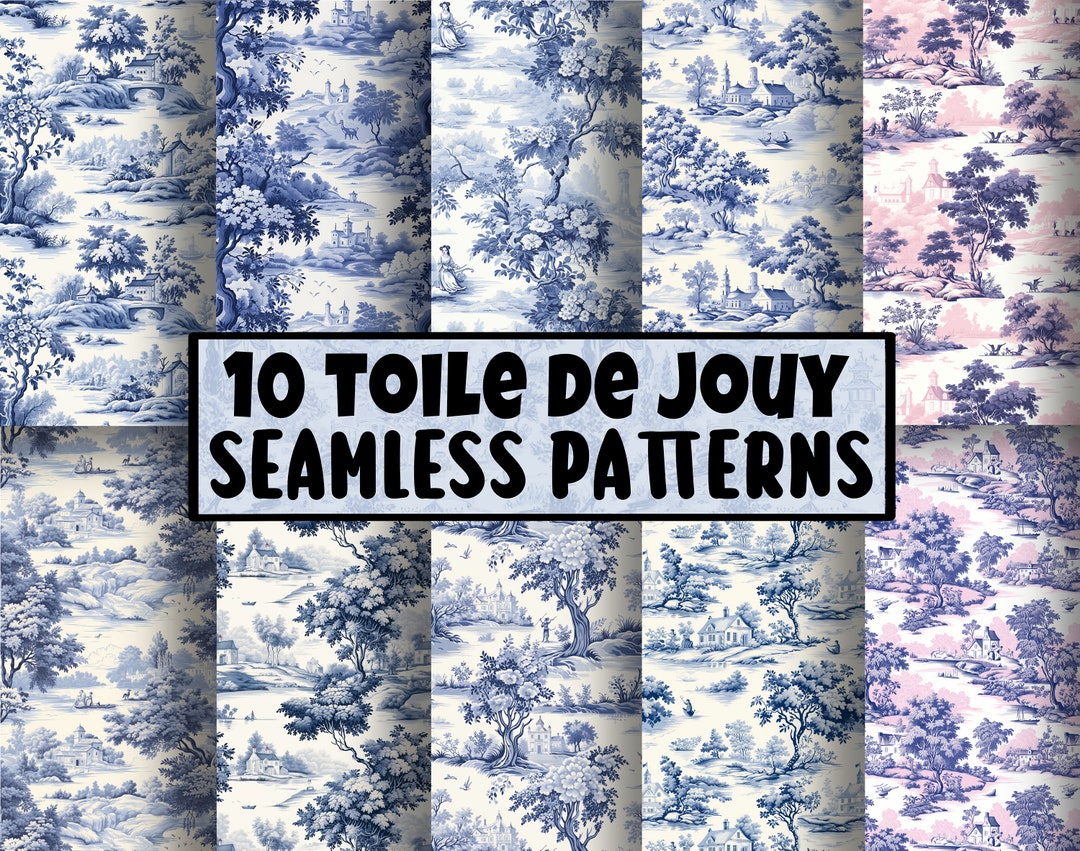 Toile De Jouy Seamless Patterns | 20 Vintage Toile De Jouy Seamless ...