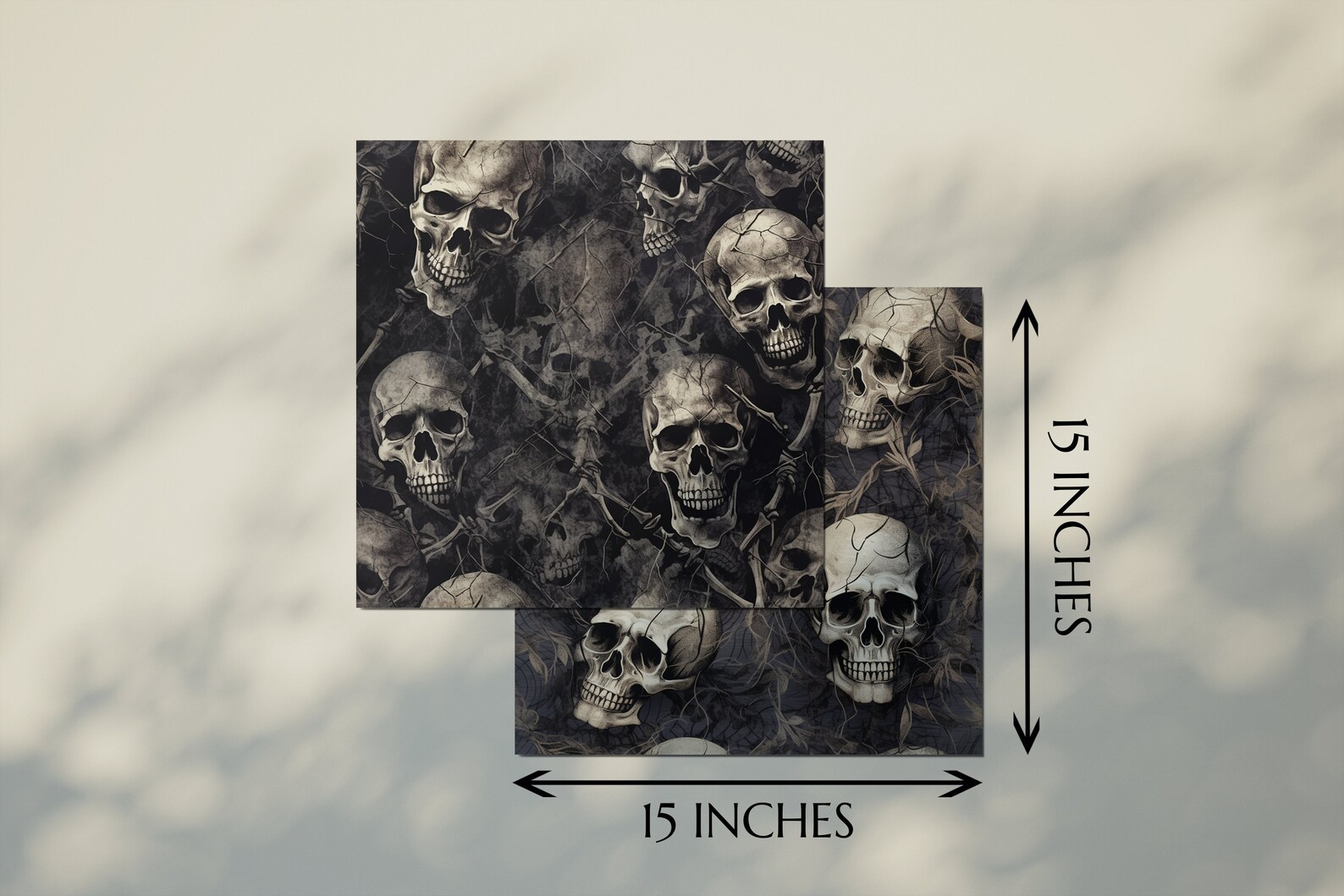 Dark Skulls Seamless Patterns | 20 Dark Silver and Beige Skulls ...