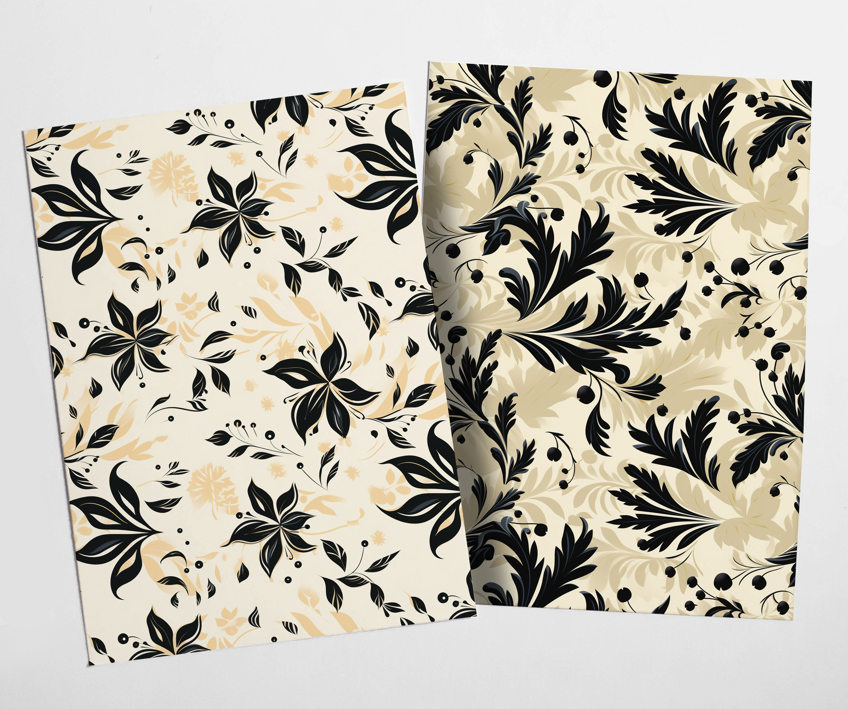 Black and Ivory Digital Paper Pack| 20 Black and Ivory Papers | Digital ...