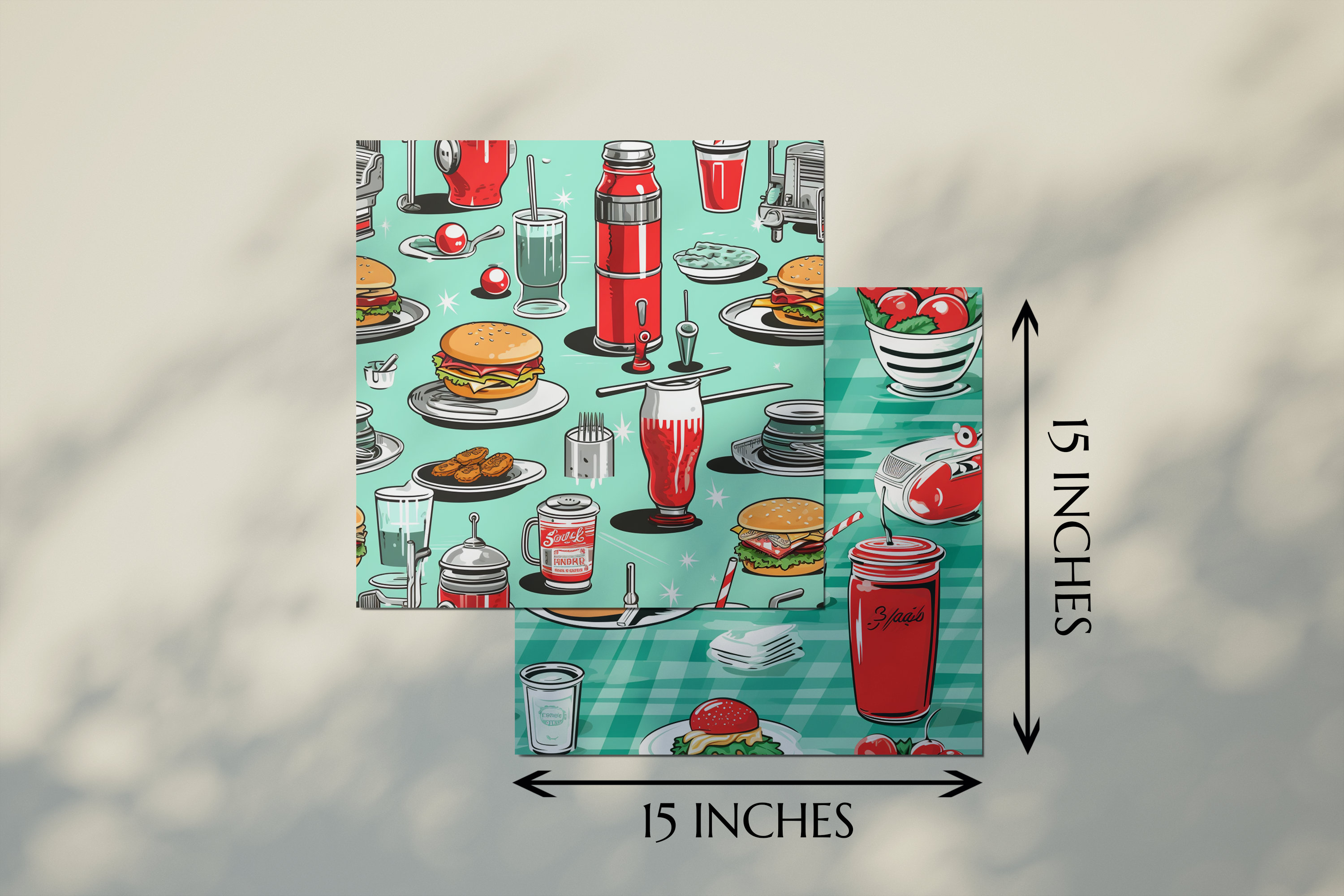 Retro Style Fast Food Seamless Patterns | 20 Hamburgers and Sodas ...