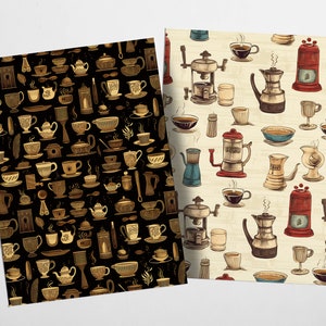 Vintage Coffee Shop Paper Pack | 20 Printable Pngs (digital Download ...