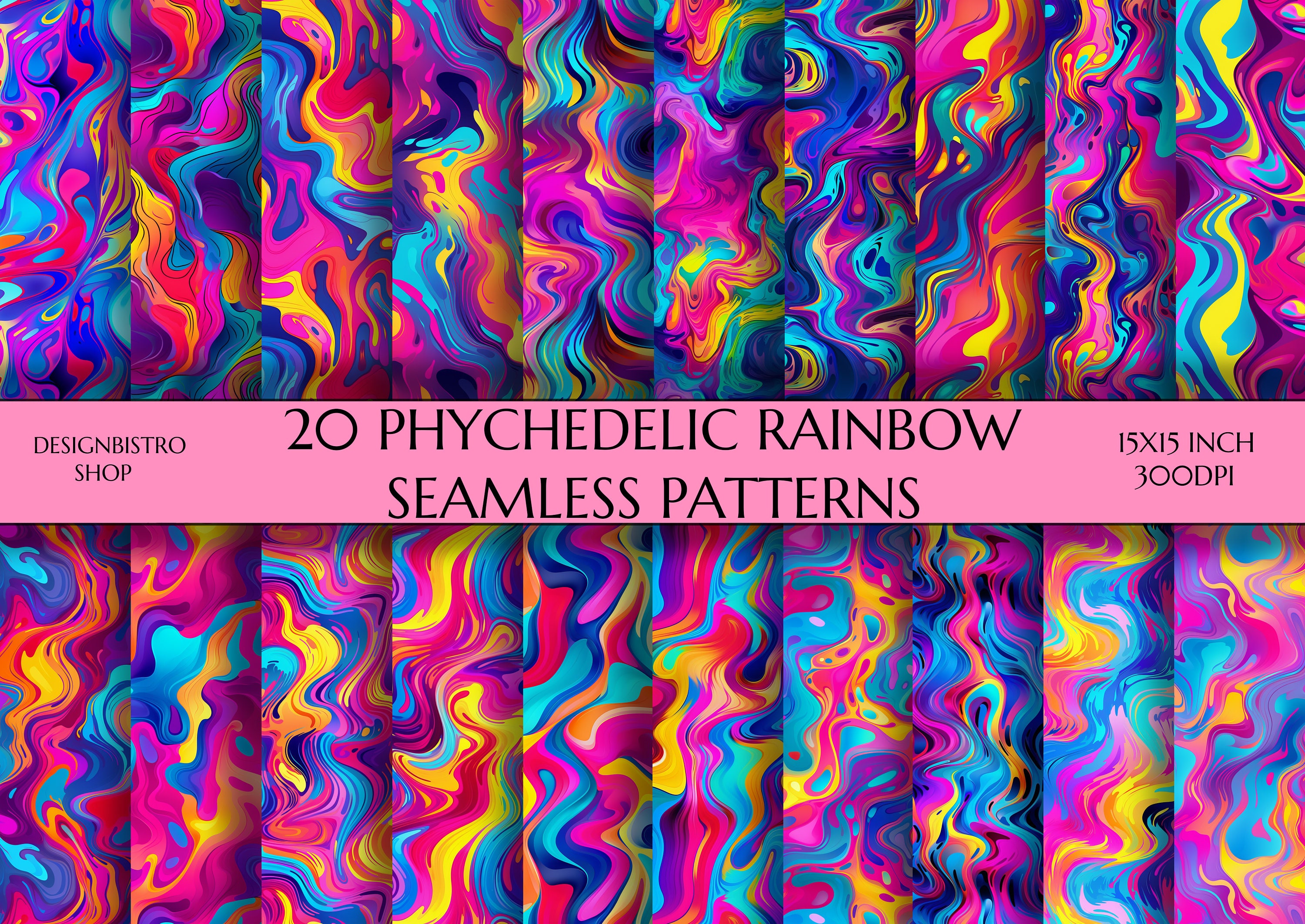 Psychedelic Rainbow Patterns Seamless Patterns 20 Trippy Phychedelic ...