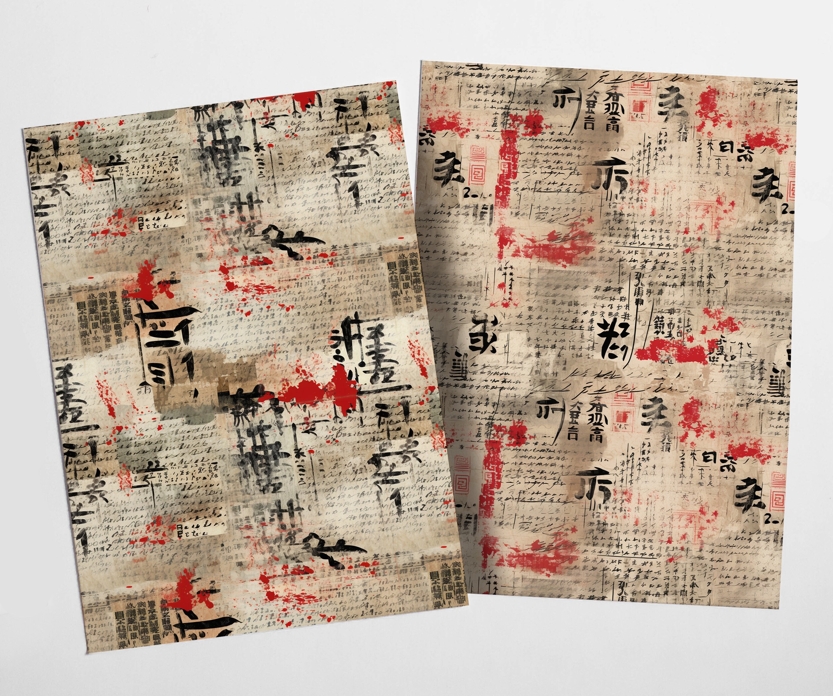 Vintage Japanese Letters Digital Paper Pack 20 Junk Journal Papers ...
