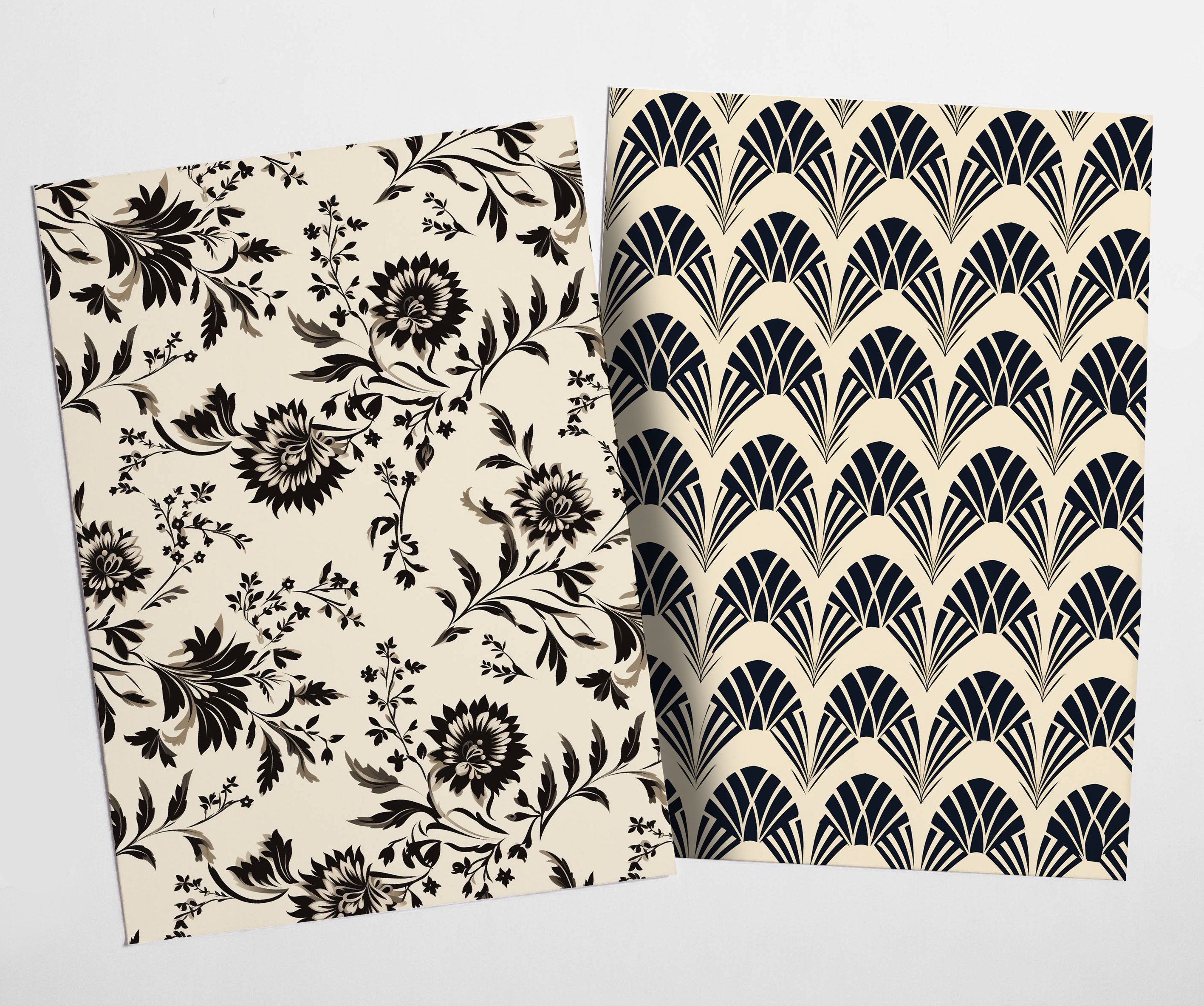 Black and Ivory Digital Paper Pack| 20 Black and Ivory Papers | Digital ...